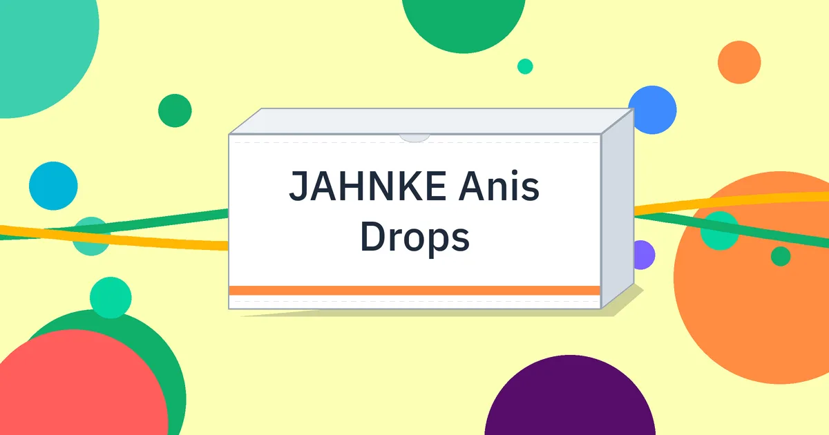 Symbolbild: Packung mit der Aufschrift JAHNKE Anis Drops (PZN 16614862) – Verfügbarkeit und Bezug in Apotheken in Frankfurt am Main