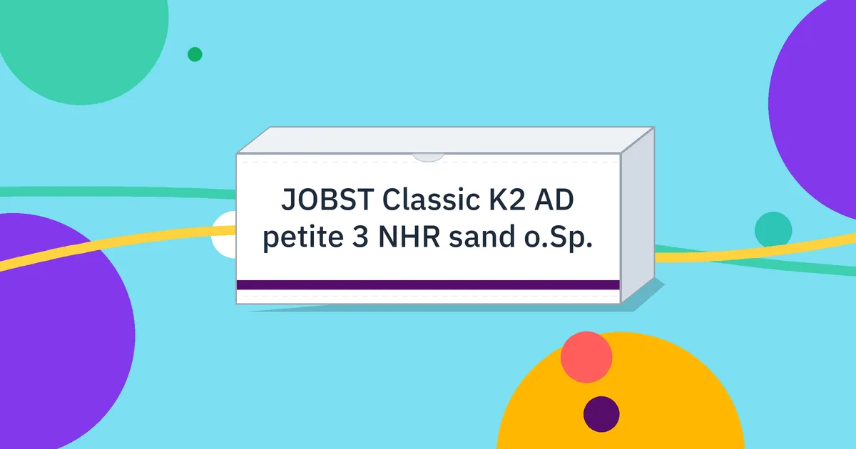 Symbolbild: Packung mit der Aufschrift JOBST Classic K2 AD petite 3 NHR sand o.Sp. (PZN 13061397) – Verfügbarkeit und Bezug in Apotheken in Frankfurt am Main