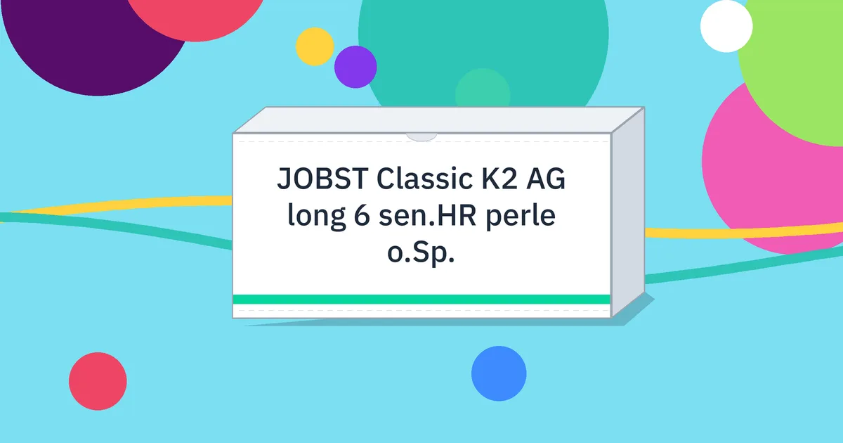 Symbolbild: Packung mit der Aufschrift JOBST Classic K2 AG long 6 sen.HR perle o.Sp. (PZN 17958782) – Verfügbarkeit und Bezug in Apotheken in Frankfurt am Main