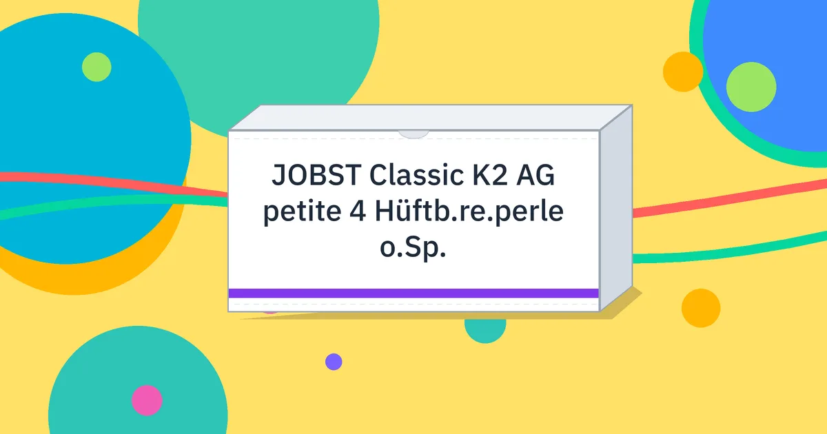 Symbolbild: Packung mit der Aufschrift JOBST Classic K2 AG petite 4 Hüftb.re.perle o.Sp. (PZN 13065679) – Verfügbarkeit und Bezug in Apotheken in Frankfurt am Main