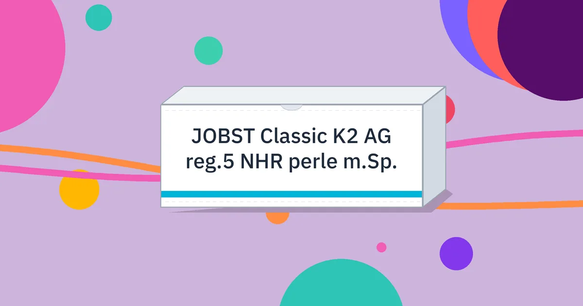 Symbolbild: Packung mit der Aufschrift JOBST Classic K2 AG reg.5 NHR perle m.Sp. (PZN 11271914) – Verfügbarkeit und Bezug in Apotheken in Frankfurt am Main