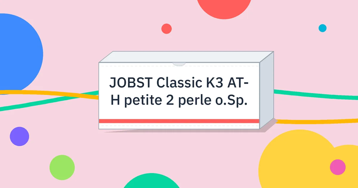 Symbolbild: Packung mit der Aufschrift JOBST Classic K3 AT-H petite 2 perle o.Sp. (PZN 13076884) – Verfügbarkeit und Bezug in Apotheken in Frankfurt am Main