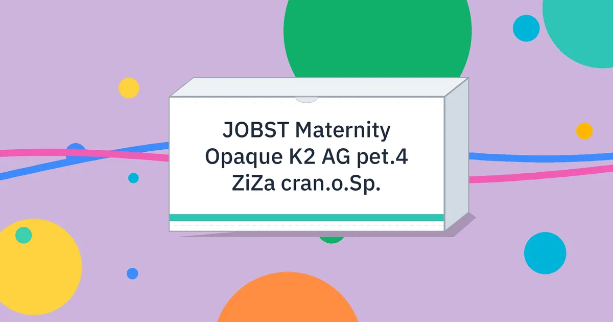 Symbolbild: Packung mit der Aufschrift JOBST Maternity Opaque K2 AG pet.4 ZiZa cran.o.Sp. (PZN 15858390) – Verfügbarkeit und Bezug in Apotheken in Frankfurt am Main