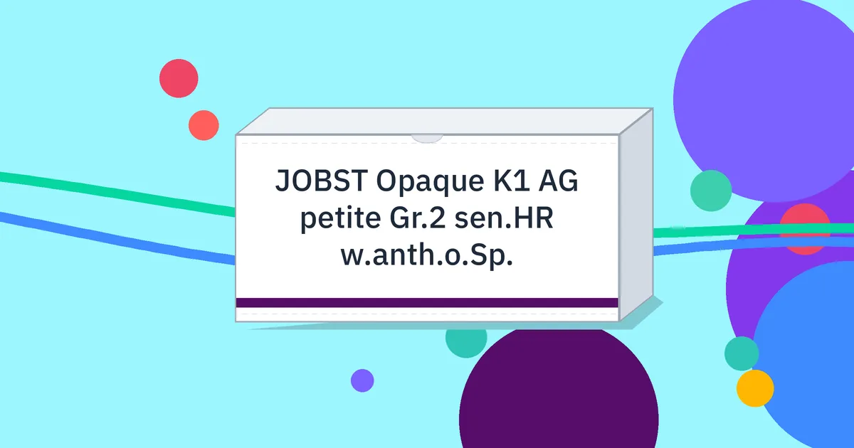 Symbolbild: Packung mit der Aufschrift JOBST Opaque K1 AG petite Gr.2 sen.HR w.anth.o.Sp. (PZN 16268472) – Verfügbarkeit und Bezug in Apotheken in Frankfurt am Main