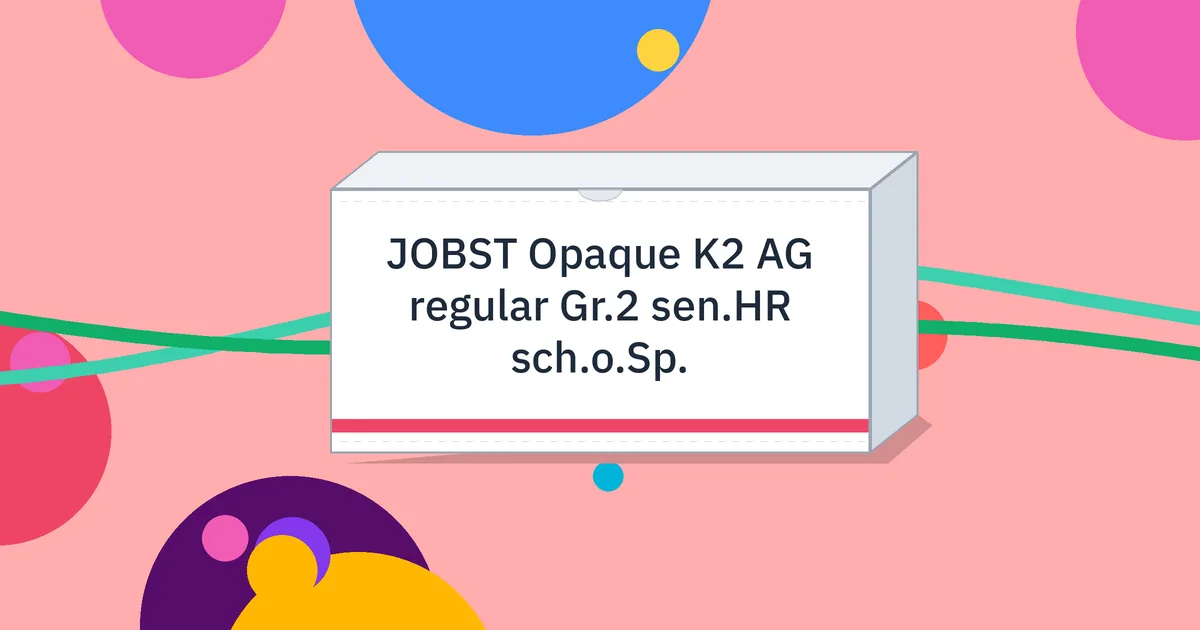 Symbolbild: Packung mit der Aufschrift JOBST Opaque K2 AG regular Gr.2 sen.HR sch.o.Sp. (PZN 12142739) – Verfügbarkeit und Bezug in Apotheken in Frankfurt am Main