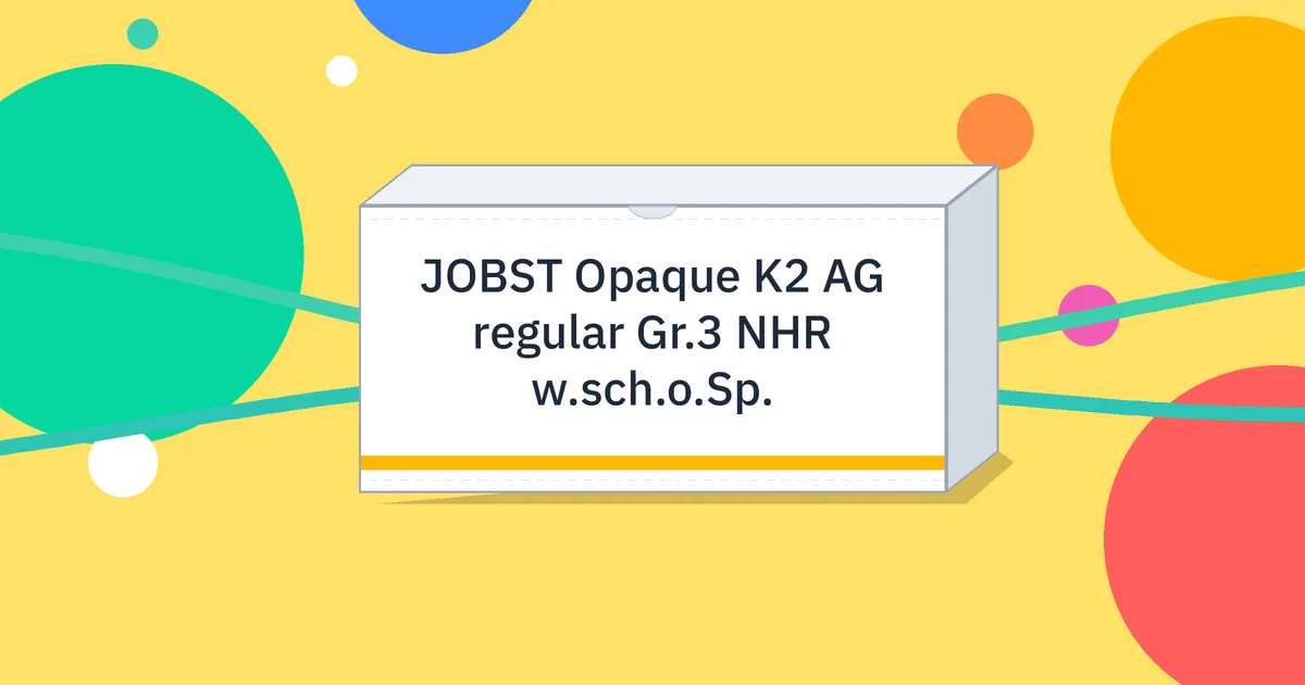 Symbolbild: Packung mit der Aufschrift JOBST Opaque K2 AG regular Gr.3 NHR w.sch.o.Sp. (PZN 11254181) – Verfügbarkeit und Bezug in Apotheken in Frankfurt am Main