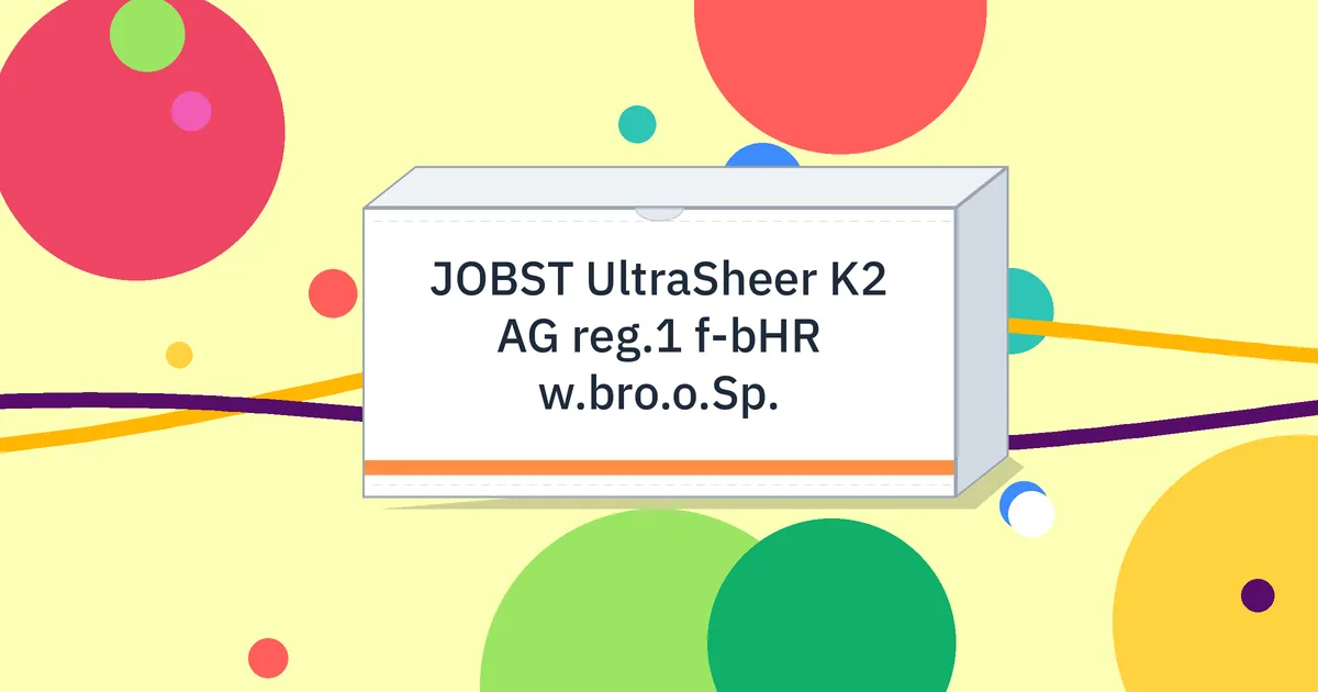 Symbolbild: Packung mit der Aufschrift JOBST UltraSheer K2 AG reg.1 f-bHR w.bro.o.Sp. (PZN 13145987) – Verfügbarkeit und Bezug in Apotheken in Frankfurt am Main