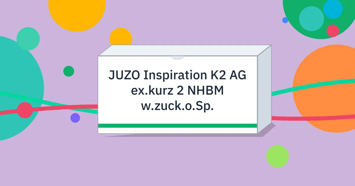 Symbolbild: Packung mit der Aufschrift JUZO Inspiration K2 AG ex.kurz 2 NHBM w.zuck.o.Sp. (PZN 14962642) – Verfügbarkeit und Bezug in Apotheken in Frankfurt am Main