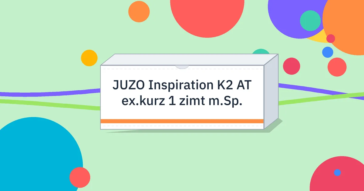 Symbolbild: Packung mit der Aufschrift JUZO Inspiration K2 AT ex.kurz 1 zimt m.Sp. (PZN 14931937) – Verfügbarkeit und Bezug in Apotheken in Frankfurt am Main