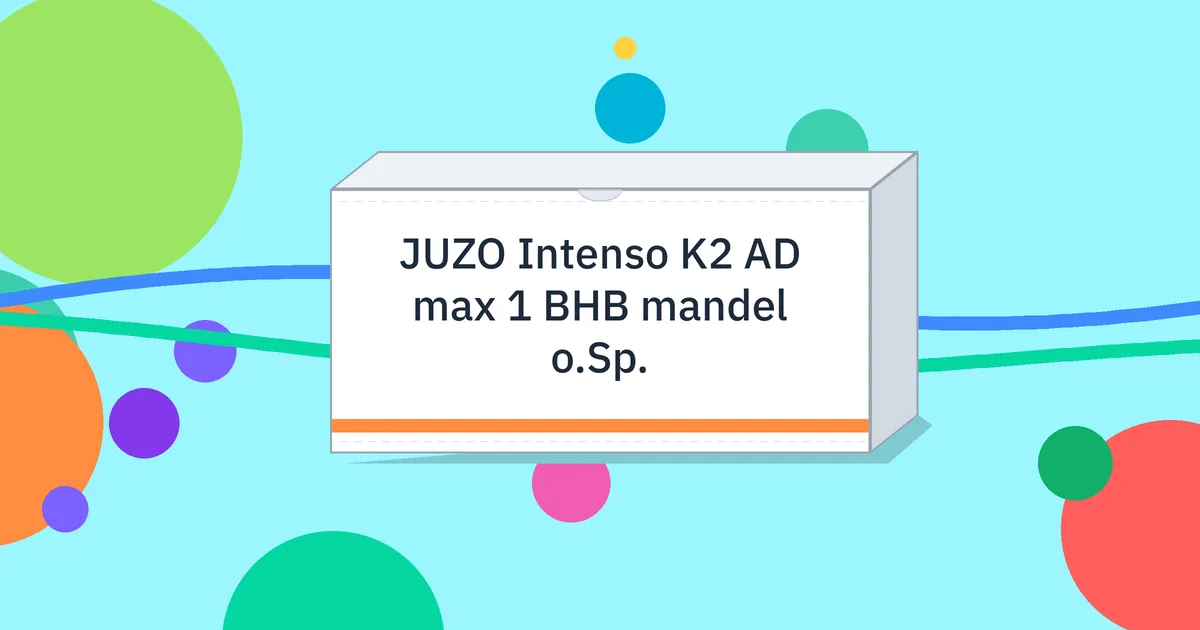 Symbolbild: Packung mit der Aufschrift JUZO Intenso K2 AD max 1 BHB mandel o.Sp. (PZN 18626912) – Verfügbarkeit und Bezug in Apotheken in Frankfurt am Main