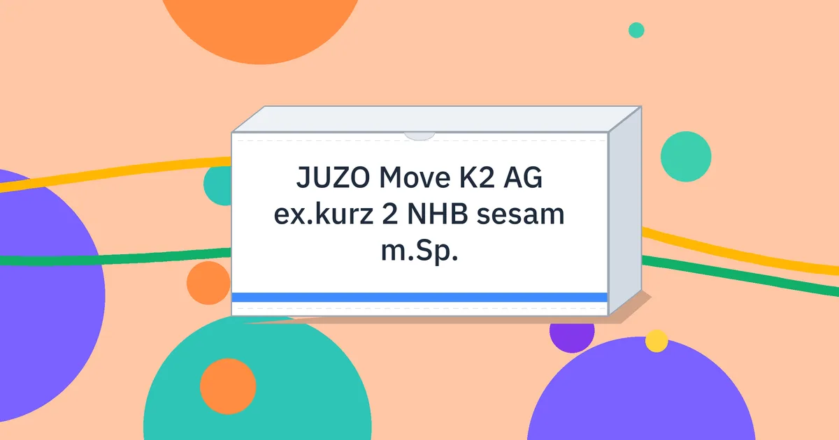 Symbolbild: Packung mit der Aufschrift JUZO Move K2 AG ex.kurz 2 NHB sesam m.Sp. (PZN 18531703) – Verfügbarkeit und Bezug in Apotheken in Frankfurt am Main