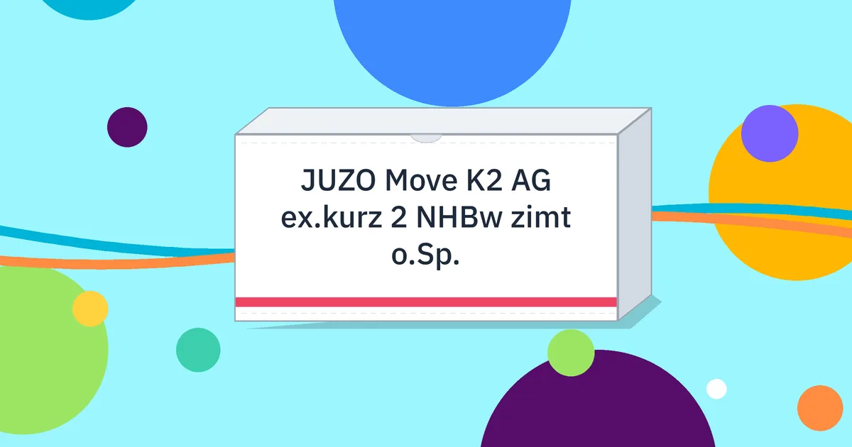 Symbolbild: Packung mit der Aufschrift JUZO Move K2 AG ex.kurz 2 NHBw zimt o.Sp. (PZN 18532967) – Verfügbarkeit und Bezug in Apotheken in Frankfurt am Main