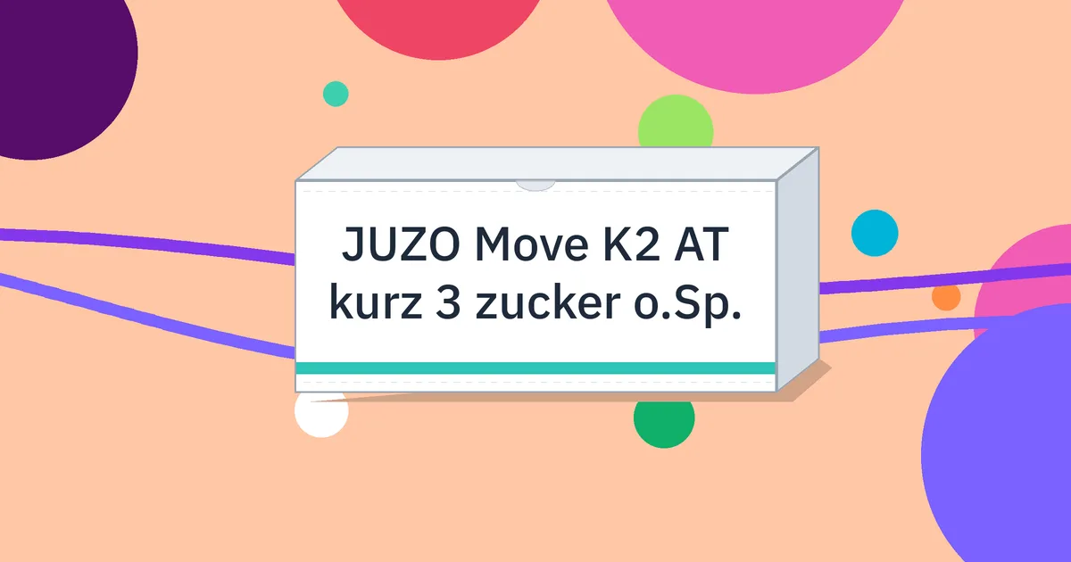 Symbolbild: Packung mit der Aufschrift JUZO Move K2 AT kurz 3 zucker o.Sp. (PZN 20675154) – Verfügbarkeit und Bezug in Apotheken in Frankfurt am Main