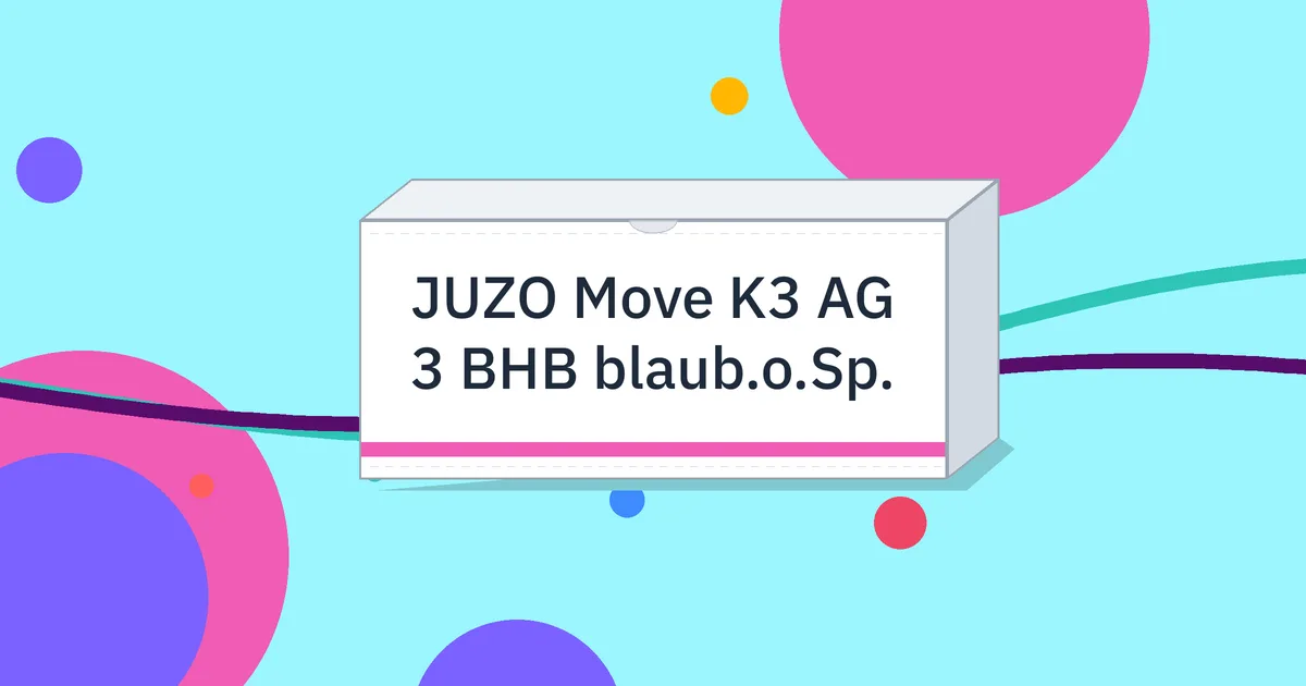 Symbolbild: Packung mit der Aufschrift JUZO Move K3 AG 3 BHB blaub.o.Sp. (PZN 18589424) – Verfügbarkeit und Bezug in Apotheken in Frankfurt am Main