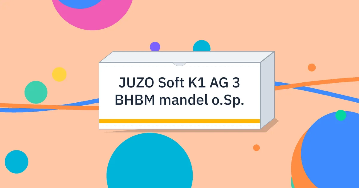 Symbolbild: Packung mit der Aufschrift JUZO Soft K1 AG 3 BHBM mandel o.Sp. (PZN 14857141) – Verfügbarkeit und Bezug in Apotheken in Frankfurt am Main