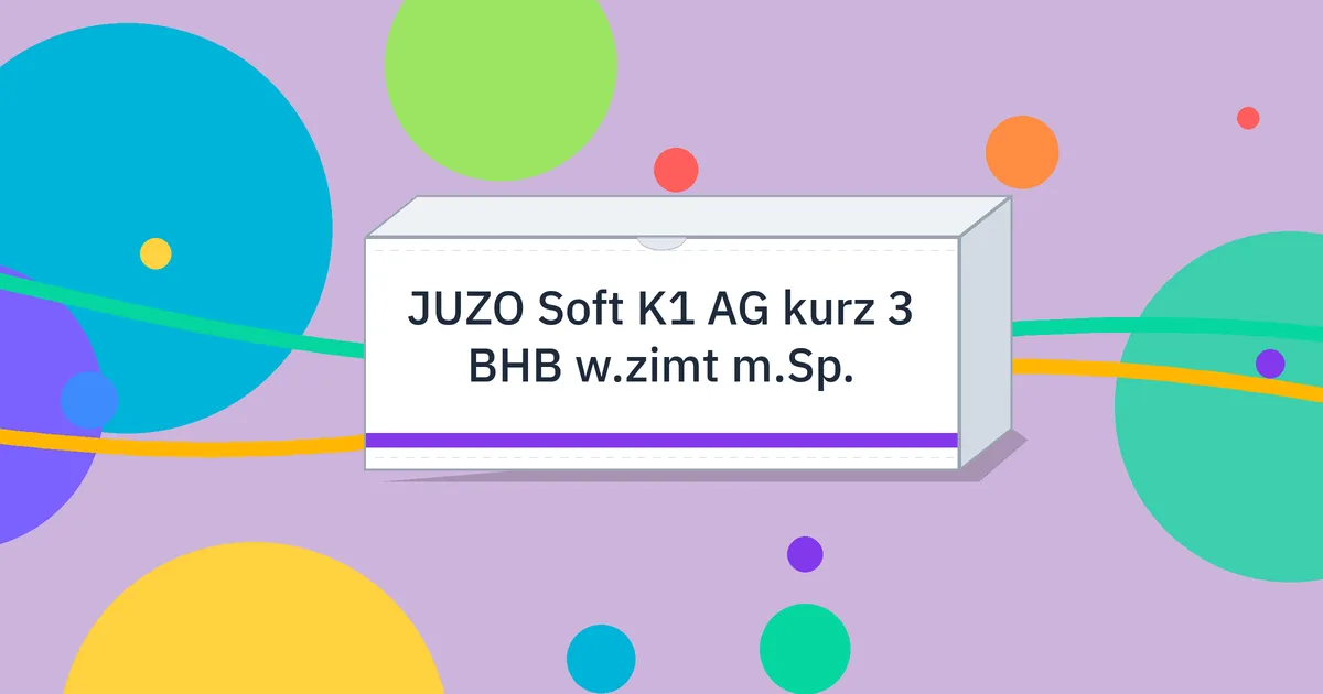 Symbolbild: Packung mit der Aufschrift JUZO Soft K1 AG kurz 3 BHB w.zimt m.Sp. (PZN 14837977) – Verfügbarkeit und Bezug in Apotheken in Frankfurt am Main