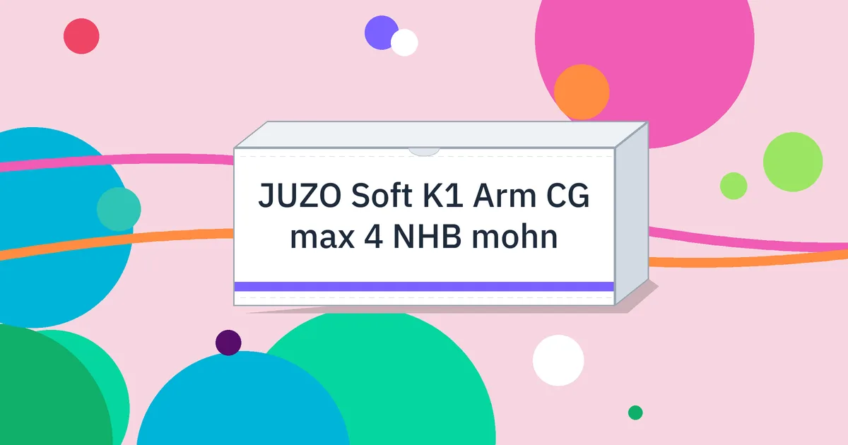 Symbolbild: Packung mit der Aufschrift JUZO Soft K1 Arm CG max 4 NHB mohn (PZN 15509146) – Verfügbarkeit und Bezug in Apotheken in Frankfurt am Main