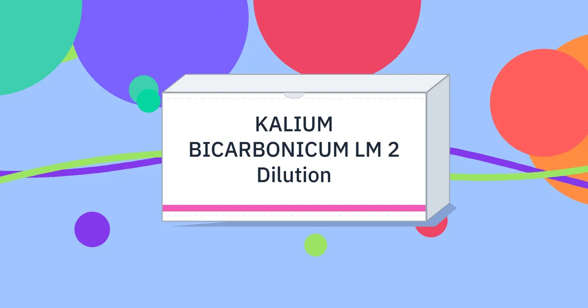 Symbolbild: Packung mit der Aufschrift KALIUM BICARBONICUM LM 2 Dilution (PZN 13783328) – Verfügbarkeit und Bezug in Apotheken in Frankfurt am Main