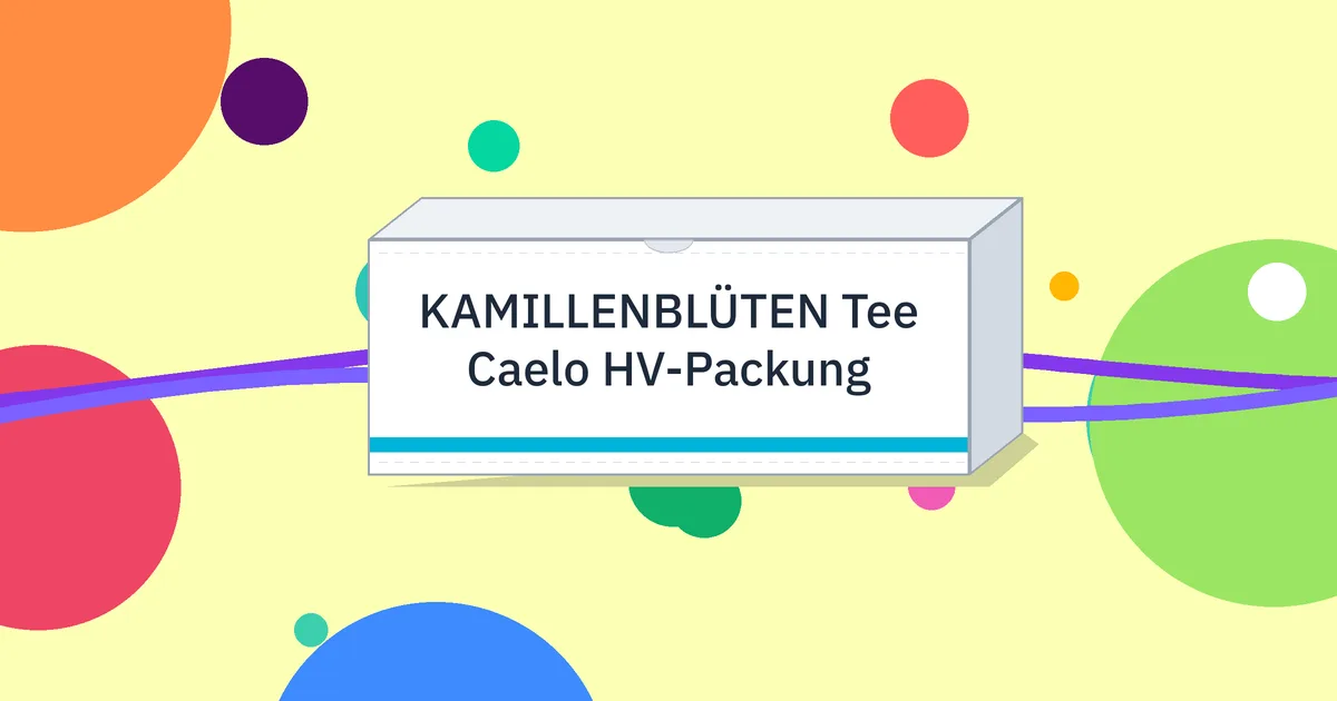 Symbolbild: Packung mit der Aufschrift KAMILLENBLÜTEN Tee Caelo HV-Packung (PZN 17836671) – Verfügbarkeit und Bezug in Apotheken in Frankfurt am Main