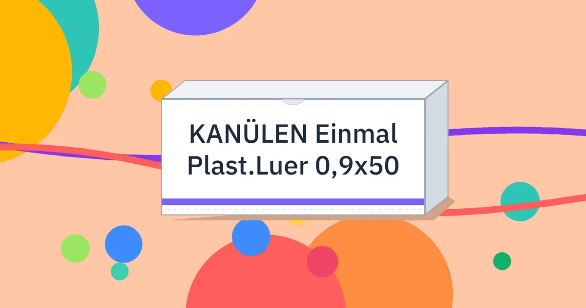 Symbolbild: Packung mit der Aufschrift KANÜLEN Einmal Plast.Luer 0,9x50 (PZN 02440358) – Verfügbarkeit und Bezug in Apotheken in Frankfurt am Main