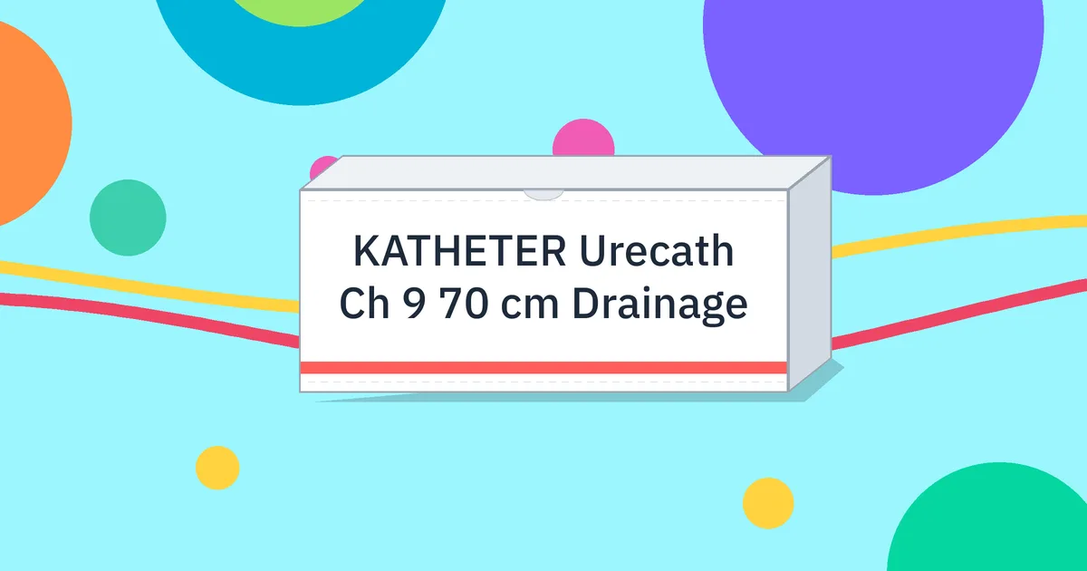 Symbolbild: Packung mit der Aufschrift KATHETER Urecath Ch 9 70 cm Drainage (PZN 03385130) – Verfügbarkeit und Bezug in Apotheken in Frankfurt am Main