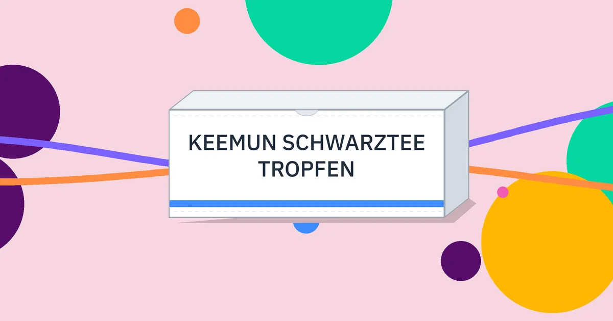 Symbolbild: Packung mit der Aufschrift KEEMUN SCHWARZTEE TROPFEN (PZN 15229300) – Verfügbarkeit und Bezug in Apotheken in Frankfurt am Main