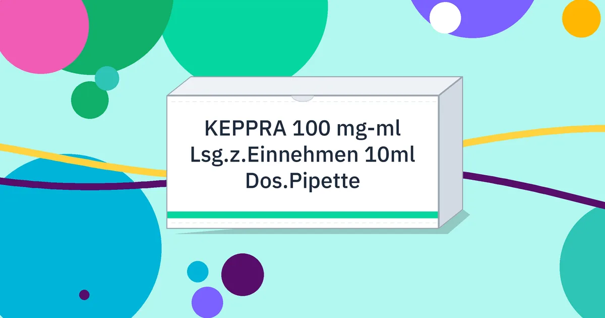 Symbolbild: Packung mit der Aufschrift KEPPRA 100 mg-ml Lsg.z.Einnehmen 10ml Dos.Pipette (PZN 03177236) – Verfügbarkeit und Bezug in Apotheken in Frankfurt am Main