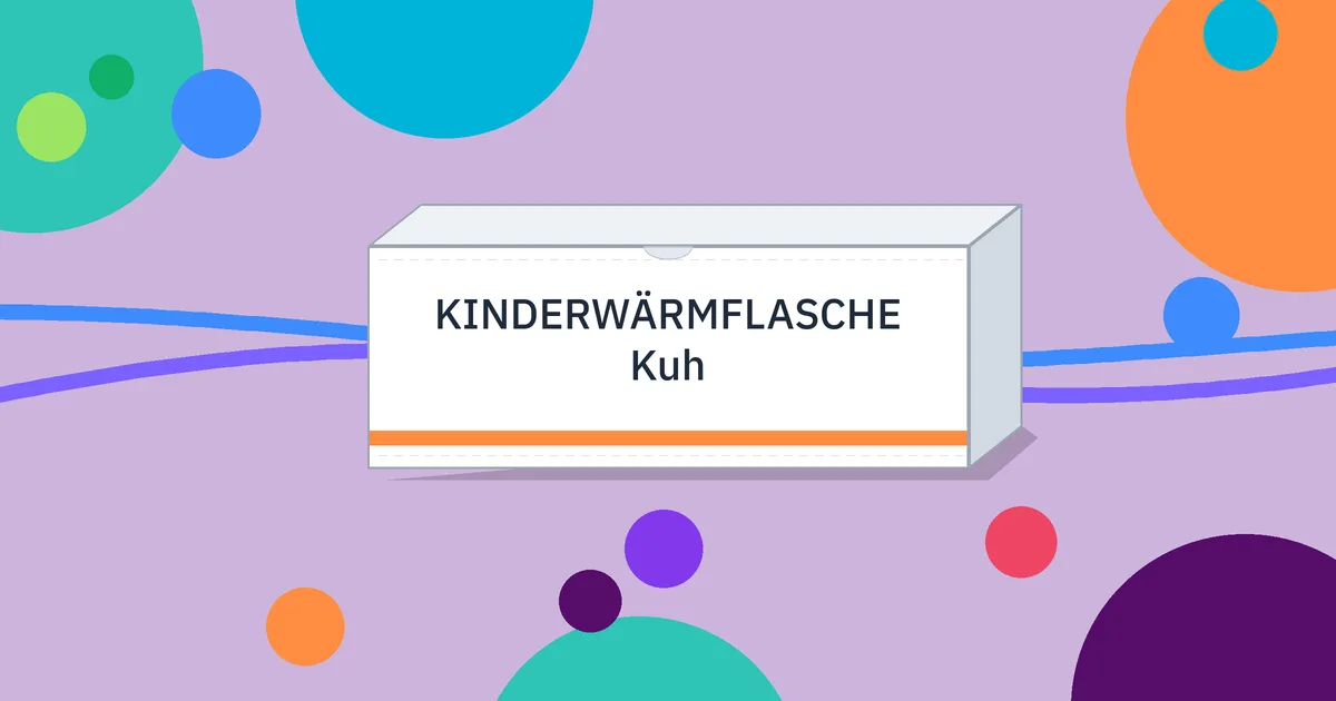 Symbolbild: Packung mit der Aufschrift KINDERWÄRMFLASCHE Kuh (PZN 09926839) – Verfügbarkeit und Bezug in Apotheken in Frankfurt am Main