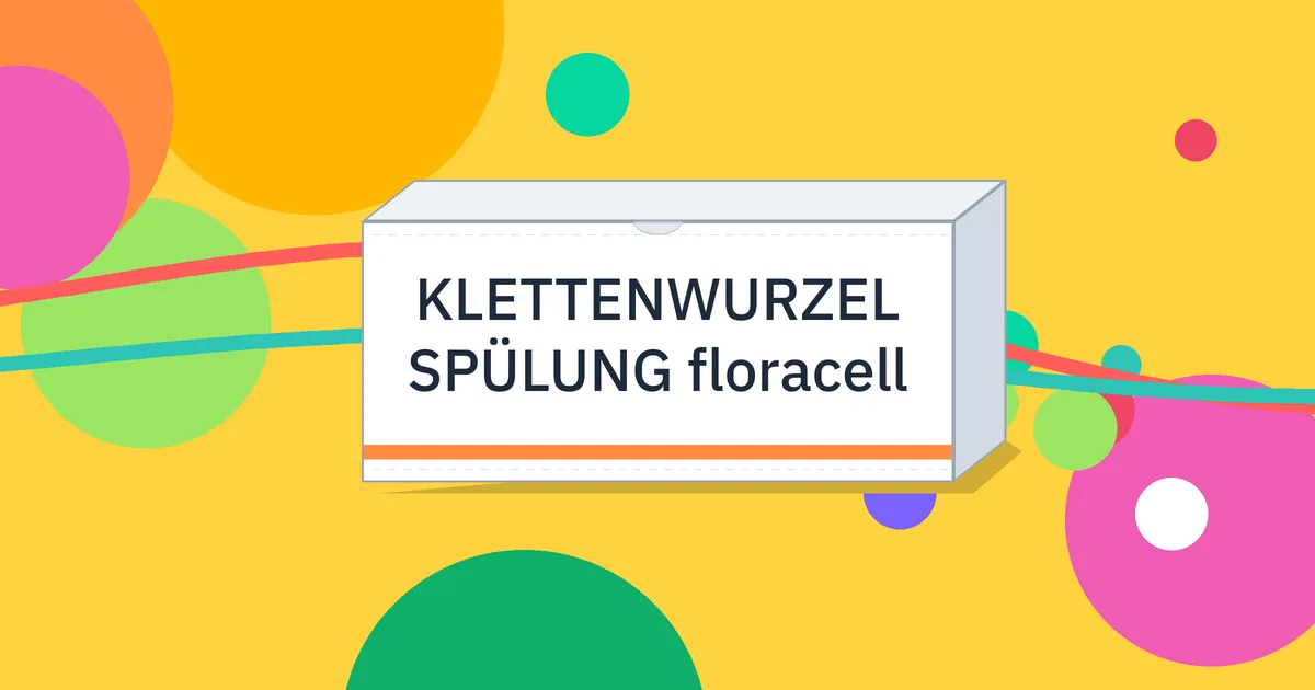 Symbolbild: Packung mit der Aufschrift KLETTENWURZEL SPÜLUNG floracell (PZN 07310040) – Verfügbarkeit und Bezug in Apotheken in Frankfurt am Main