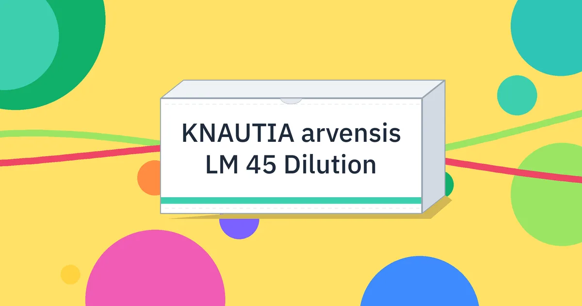 Symbolbild: Packung mit der Aufschrift KNAUTIA arvensis LM 45 Dilution (PZN 13519229) – Verfügbarkeit und Bezug in Apotheken in Frankfurt am Main