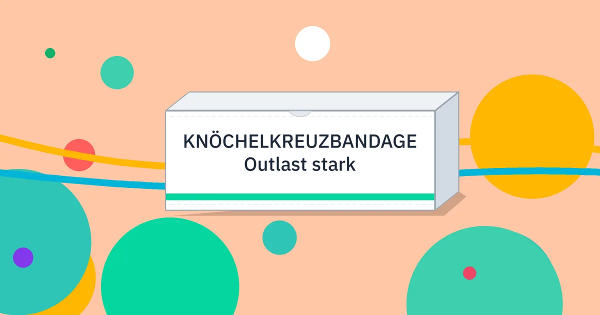 Symbolbild: Packung mit der Aufschrift KNÖCHELKREUZBANDAGE Outlast stark (PZN 11238710) – Verfügbarkeit und Bezug in Apotheken in Frankfurt am Main
