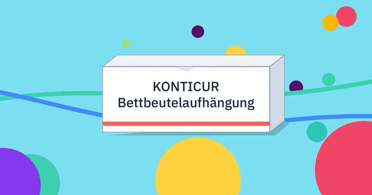 Symbolbild: Packung mit der Aufschrift KONTICUR Bettbeutelaufhängung (PZN 18473242) – Verfügbarkeit und Bezug in Apotheken in Frankfurt am Main