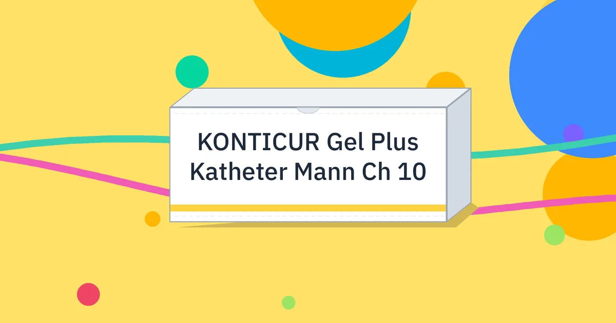 Symbolbild: Packung mit der Aufschrift KONTICUR Gel Plus Katheter Mann Ch 10 (PZN 10099614) – Verfügbarkeit und Bezug in Apotheken in Frankfurt am Main