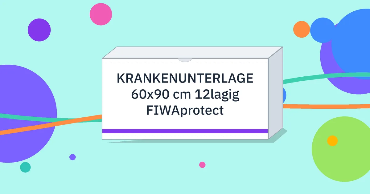 Symbolbild: Packung mit der Aufschrift KRANKENUNTERLAGE 60x90 cm 12lagig FIWAprotect (PZN 12535930) – Verfügbarkeit und Bezug in Apotheken in Frankfurt am Main