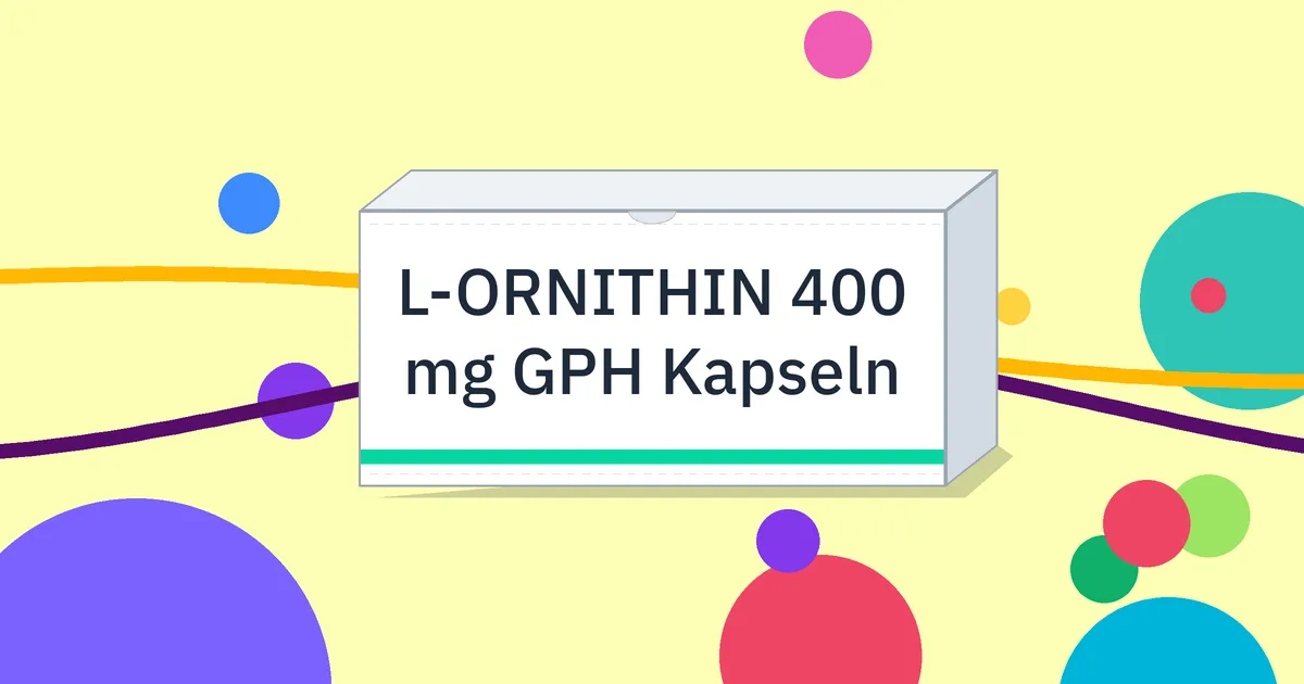 Symbolbild: Packung mit der Aufschrift L-ORNITHIN 400 mg GPH Kapseln (PZN 08404085) – Verfügbarkeit und Bezug in Apotheken in Frankfurt am Main