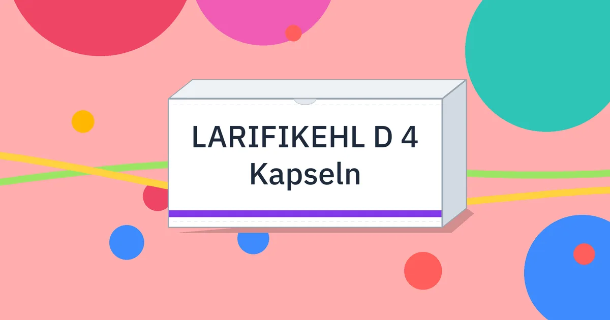 Symbolbild: Packung mit der Aufschrift LARIFIKEHL D 4 Kapseln (PZN 04549042) – Verfügbarkeit und Bezug in Apotheken in Frankfurt am Main