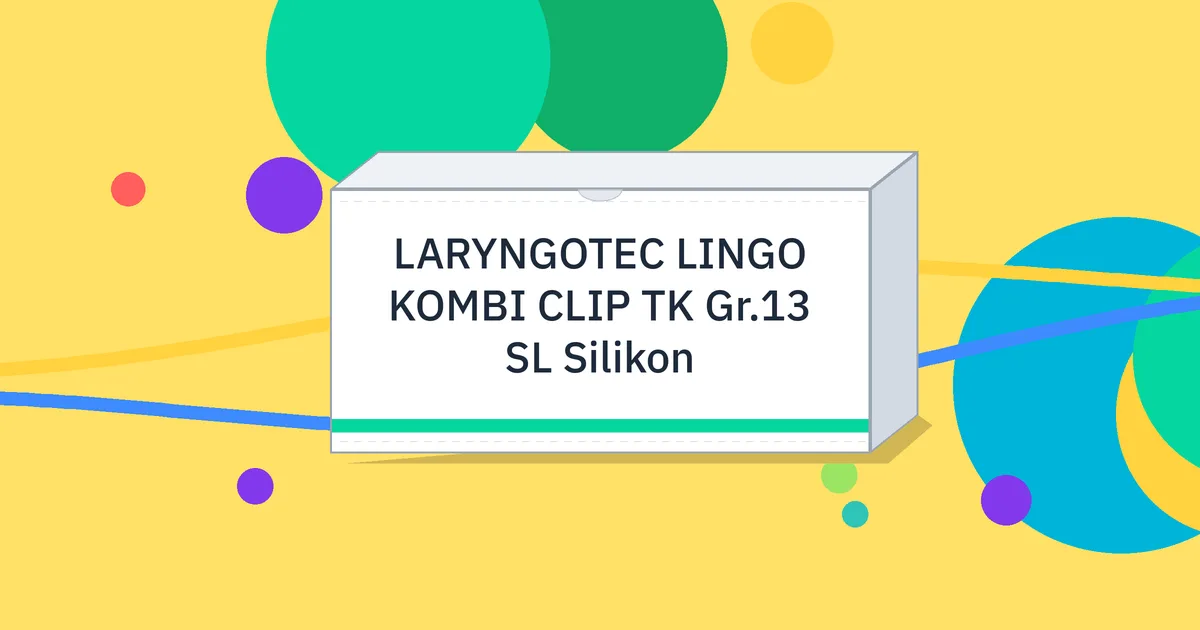 Symbolbild: Packung mit der Aufschrift LARYNGOTEC LINGO KOMBI CLIP TK Gr.13 SL Silikon (PZN 08434525) – Verfügbarkeit und Bezug in Apotheken in Frankfurt am Main