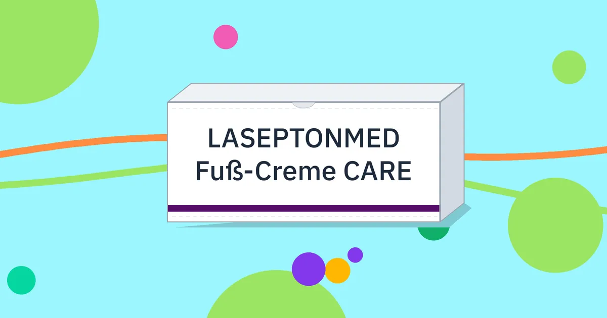 Symbolbild: Packung mit der Aufschrift LASEPTONMED Fuß-Creme CARE (PZN 11004923) – Verfügbarkeit und Bezug in Apotheken in Frankfurt am Main