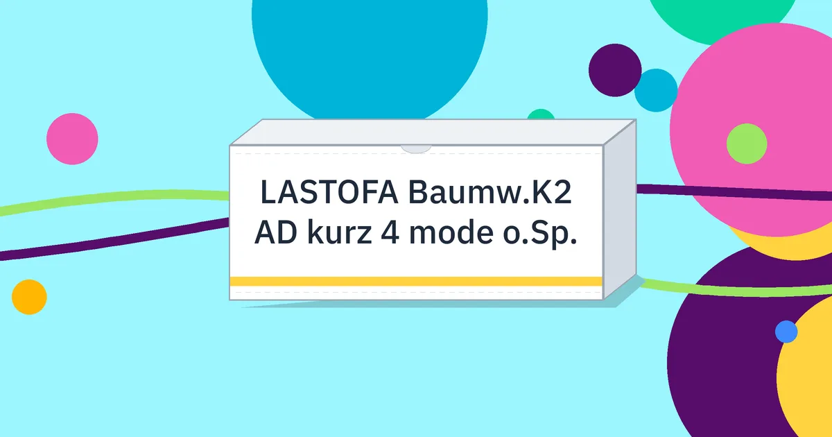 Symbolbild: Packung mit der Aufschrift LASTOFA Baumw.K2 AD kurz 4 mode o.Sp. (PZN 01945814) – Verfügbarkeit und Bezug in Apotheken in Frankfurt am Main