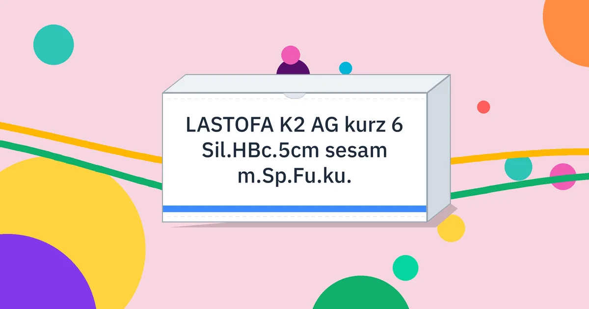Symbolbild: Packung mit der Aufschrift LASTOFA K2 AG kurz 6 Sil.HBc.5cm sesam m.Sp.Fu.ku. (PZN 13807833) – Verfügbarkeit und Bezug in Apotheken in Frankfurt am Main