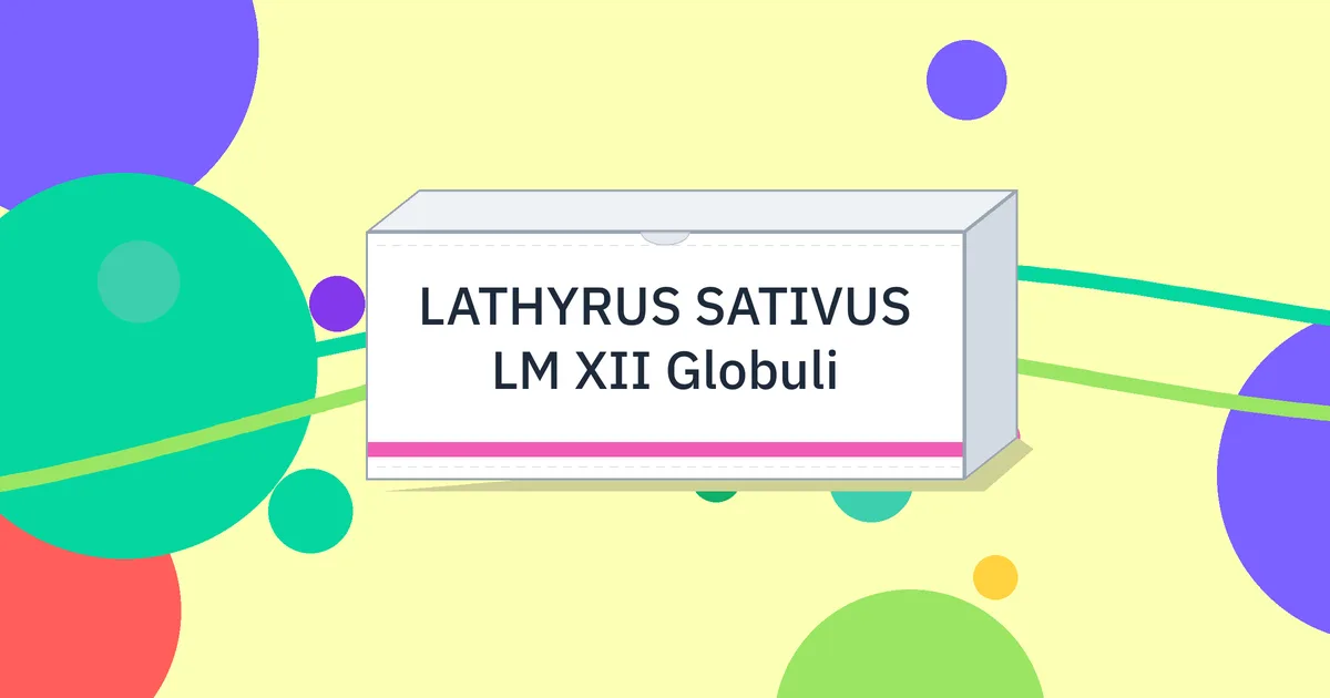 Symbolbild: Packung mit der Aufschrift LATHYRUS SATIVUS LM XII Globuli (PZN 04506015) – Verfügbarkeit und Bezug in Apotheken in Frankfurt am Main