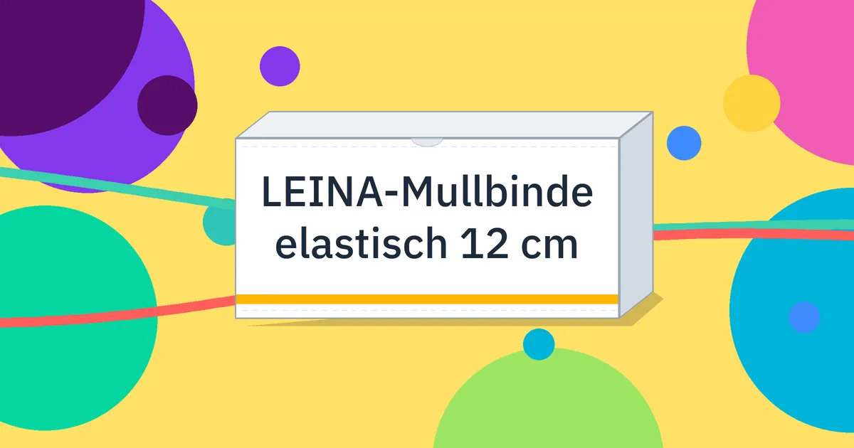 Symbolbild: Packung mit der Aufschrift LEINA-Mullbinde elastisch 12 cm (PZN 08716005) – Verfügbarkeit und Bezug in Apotheken in Frankfurt am Main