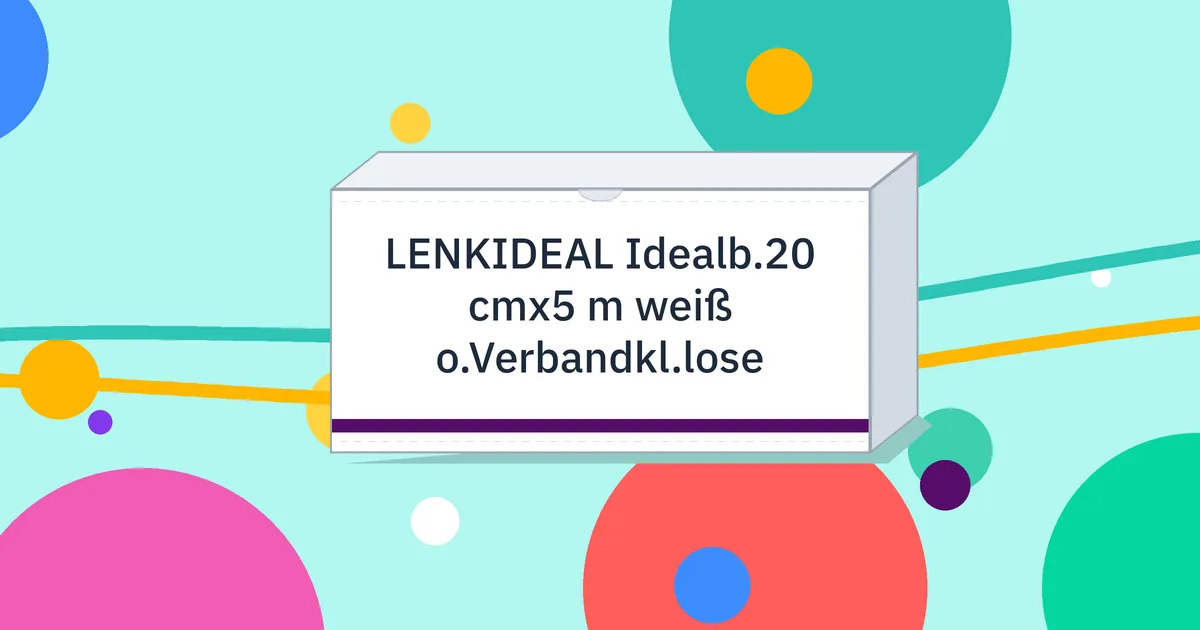 Symbolbild: Packung mit der Aufschrift LENKIDEAL Idealb.20 cmx5 m weiß o.Verbandkl.lose (PZN 07600909) – Verfügbarkeit und Bezug in Apotheken in Frankfurt am Main