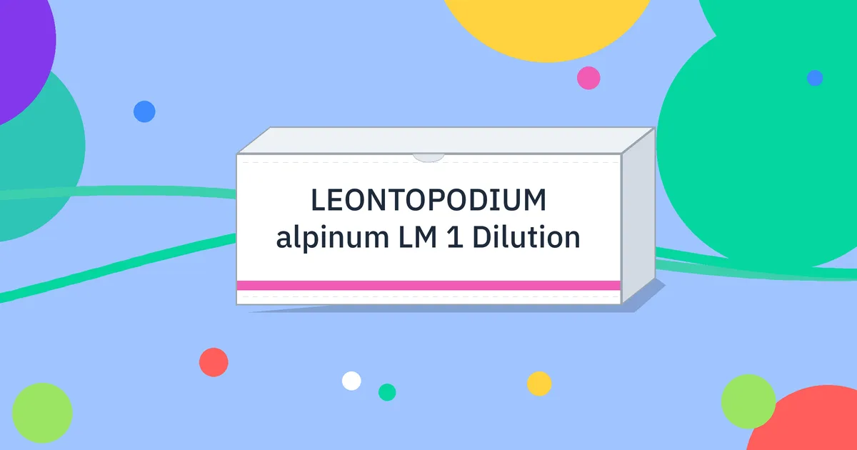 Symbolbild: Packung mit der Aufschrift LEONTOPODIUM alpinum LM 1 Dilution (PZN 13525299) – Verfügbarkeit und Bezug in Apotheken in Frankfurt am Main