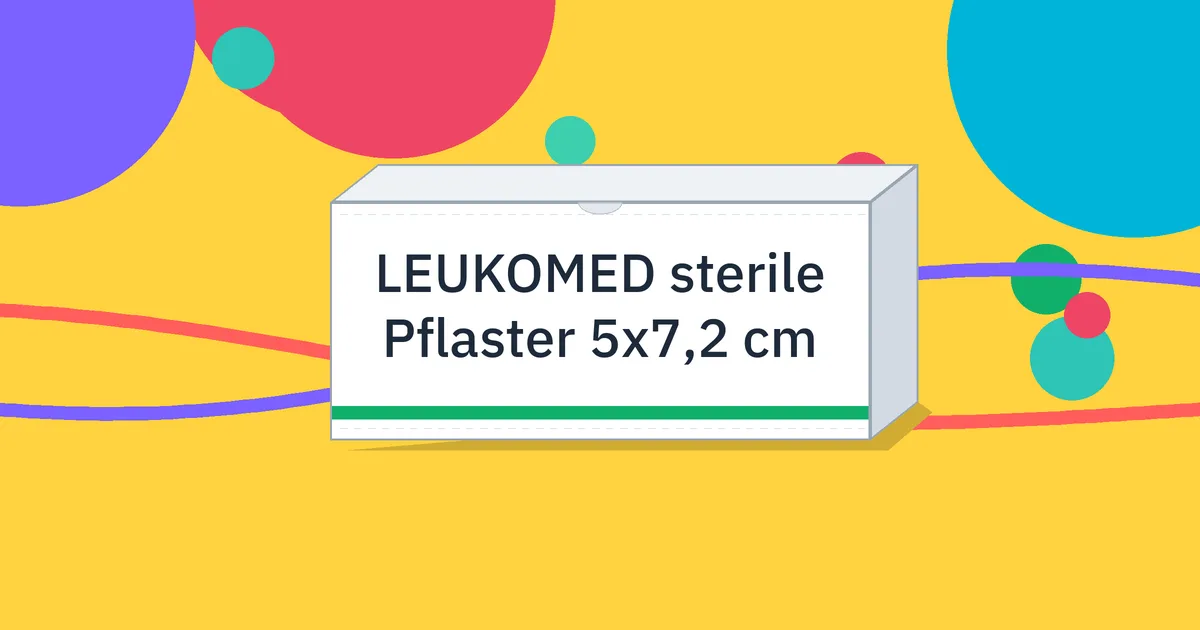 Symbolbild: Packung mit der Aufschrift LEUKOMED sterile Pflaster 5x7,2 cm (PZN 17534579) – Verfügbarkeit und Bezug in Apotheken in Frankfurt am Main