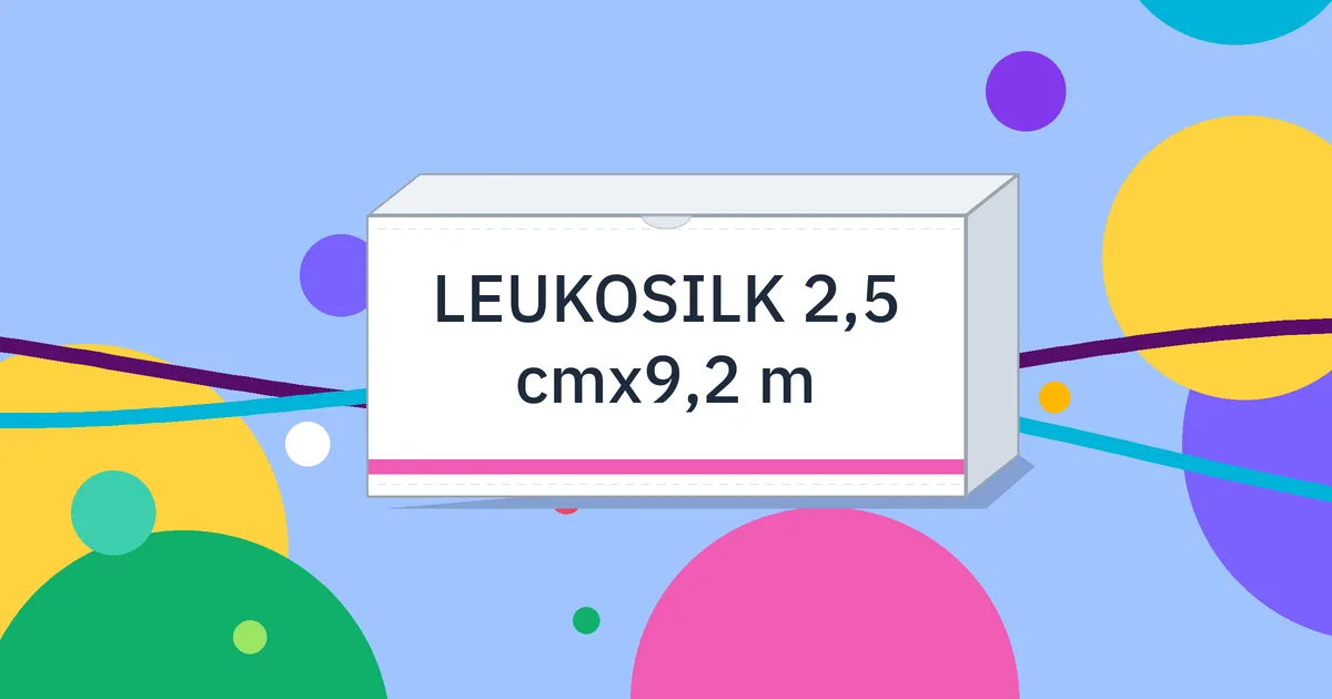 Symbolbild: Packung mit der Aufschrift LEUKOSILK 2,5 cmx9,2 m (PZN 17452172) – Verfügbarkeit und Bezug in Apotheken in Frankfurt am Main
