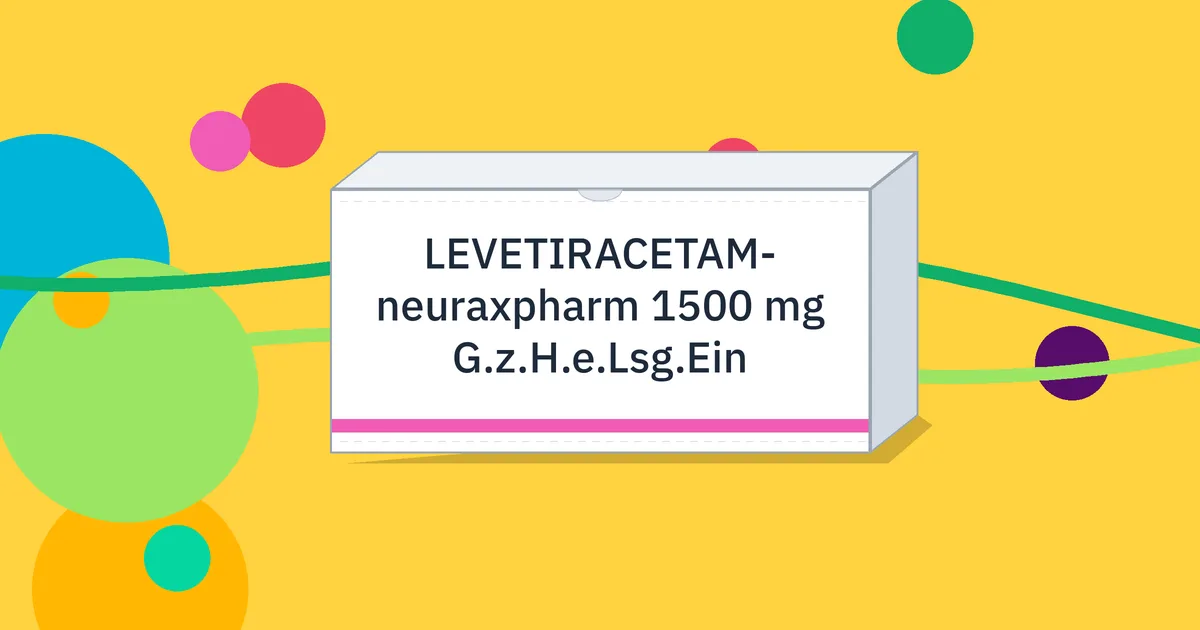 Symbolbild: Packung mit der Aufschrift LEVETIRACETAM-neuraxpharm 1500 mg G.z.H.e.Lsg.Ein (PZN 10251884) – Verfügbarkeit und Bezug in Apotheken in Frankfurt am Main