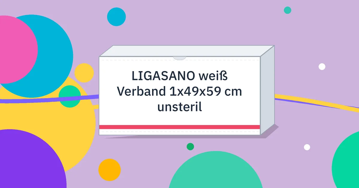 Symbolbild: Packung mit der Aufschrift LIGASANO weiß Verband 1x49x59 cm unsteril (PZN 20171867) – Verfügbarkeit und Bezug in Apotheken in Frankfurt am Main