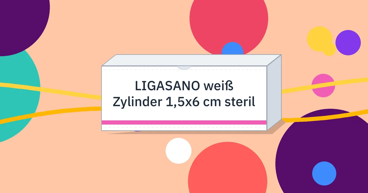 Symbolbild: Packung mit der Aufschrift LIGASANO weiß Zylinder 1,5x6 cm steril (PZN 17251663) – Verfügbarkeit und Bezug in Apotheken in Frankfurt am Main