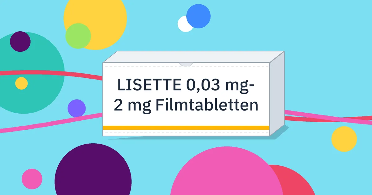 Symbolbild: Packung mit der Aufschrift LISETTE 0,03 mg-2 mg Filmtabletten (PZN 09476690) – Verfügbarkeit und Bezug in Apotheken in Frankfurt am Main